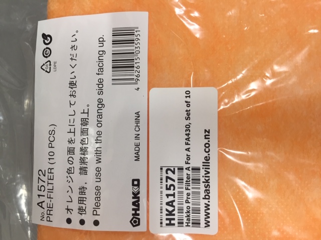 Hakko Pre Filter A For A FA430, Set of 10