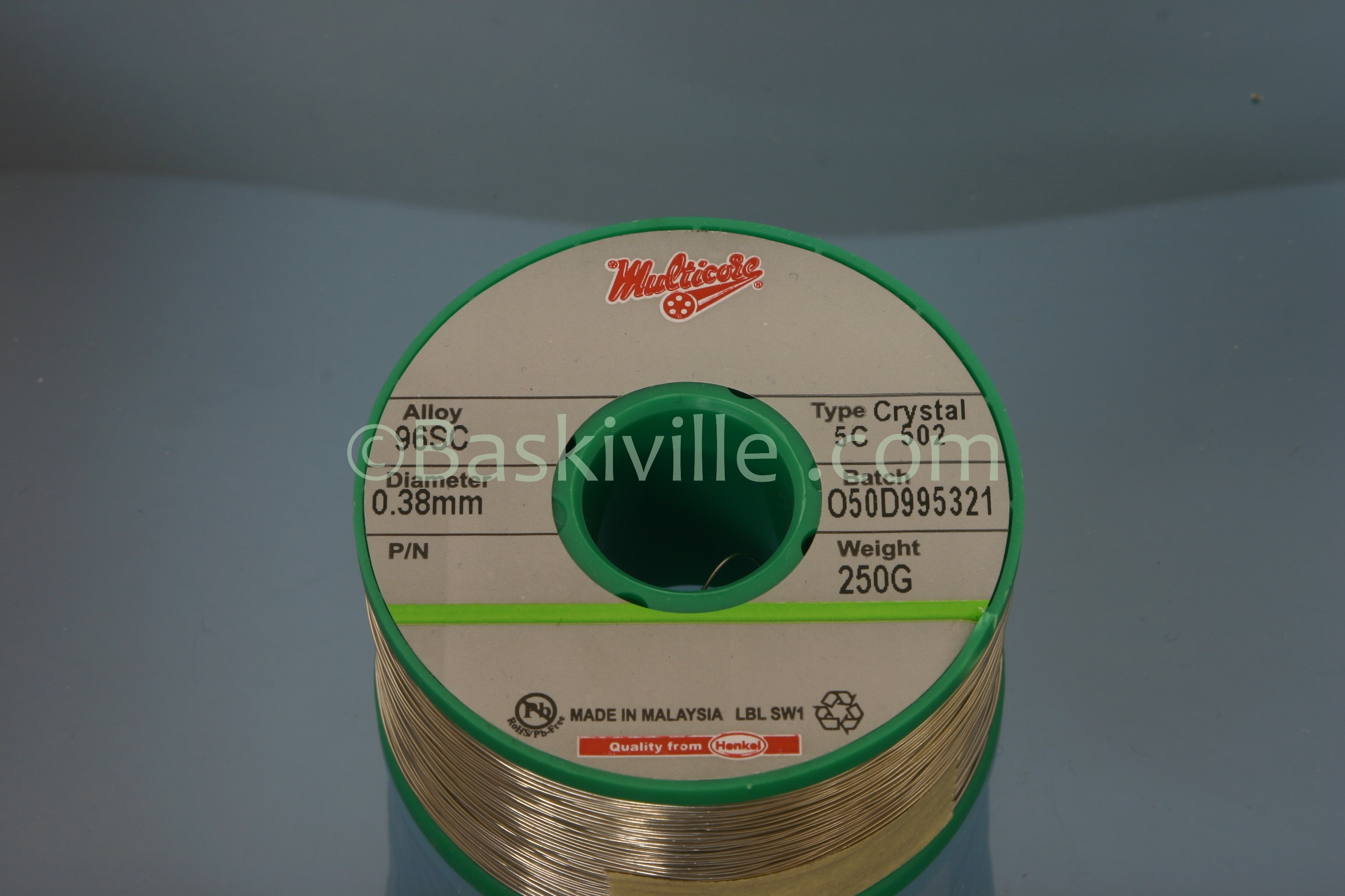 Multicore/Loctite Lead Free Solder Wire, 96SC, 502 Flux, 5C, 0.56mm, 250g