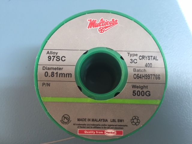 Multicore, 400, 97SC (SAC305), 3C, 0.81, Lead Free Solder Wire, 500g