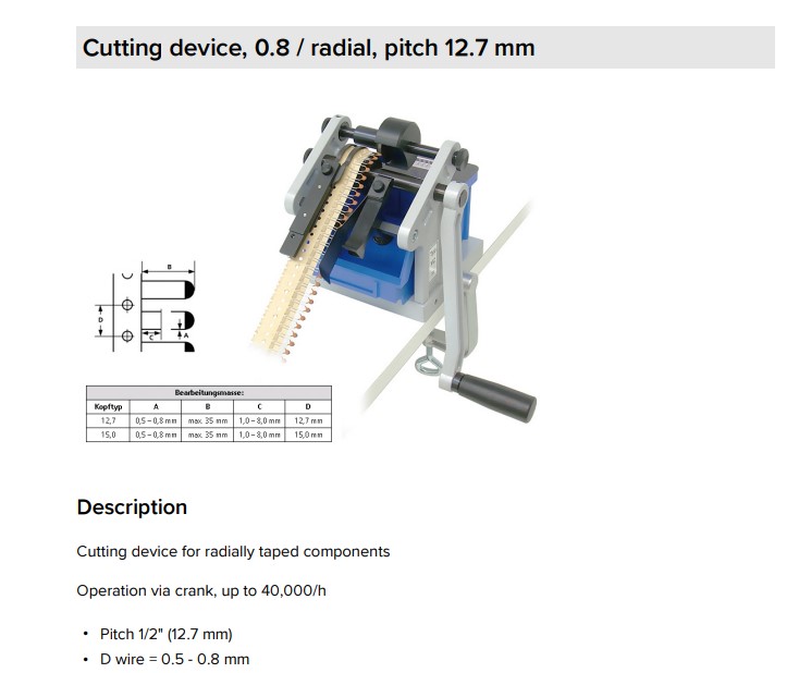 Schleuniger Lead cutter